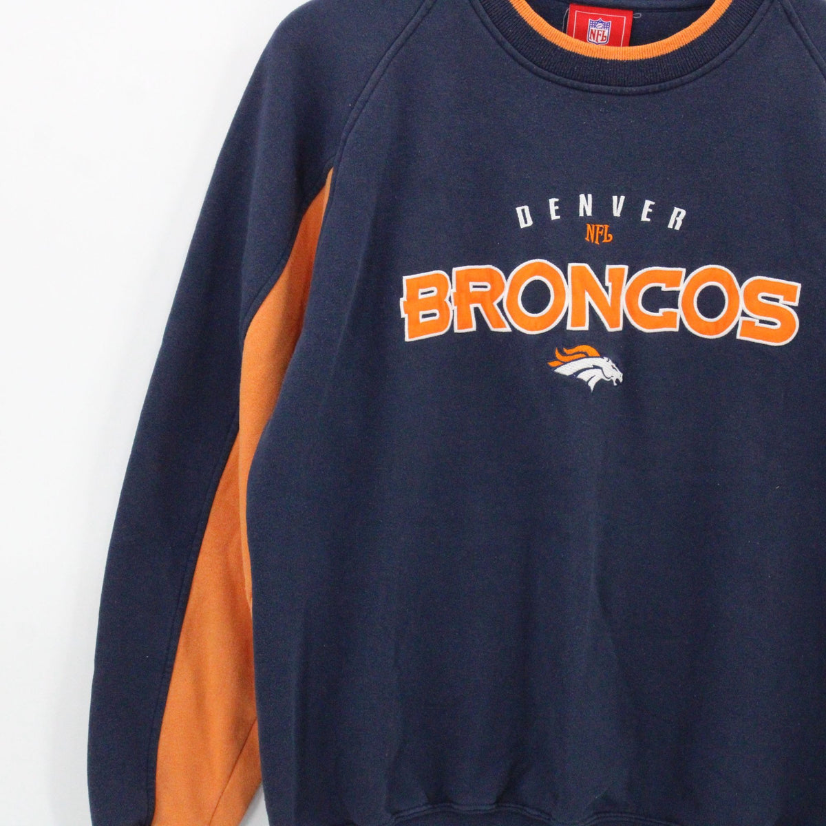 Vintage NFL x Denver Broncos Crewneck Sweatshirt Mens Navy Blue Pullov ...